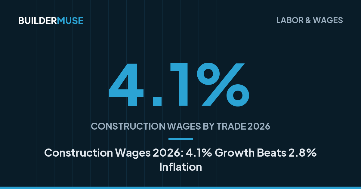 Construction Wages 2026: 4.1% Growth Beats 2.8% Inflation | Buildermuse